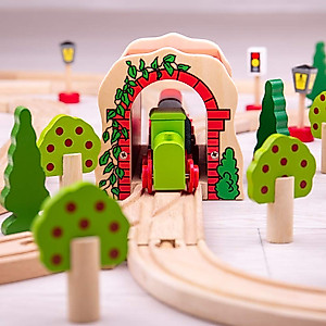 Bigjigs Rail Red Brick Tunnel, Wooden Toys, Train Set, Train Tunnel, Wooden Train Track Accessories, Bigjigs Accessories, Train Toys, Train Tunnel for Kids