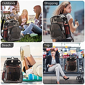 Axqcctoys TPU Clear Backpack, Stadium Approved Large Clear Backpack, Clear Backpack Heavy Duty for Stadium, Work, Travel