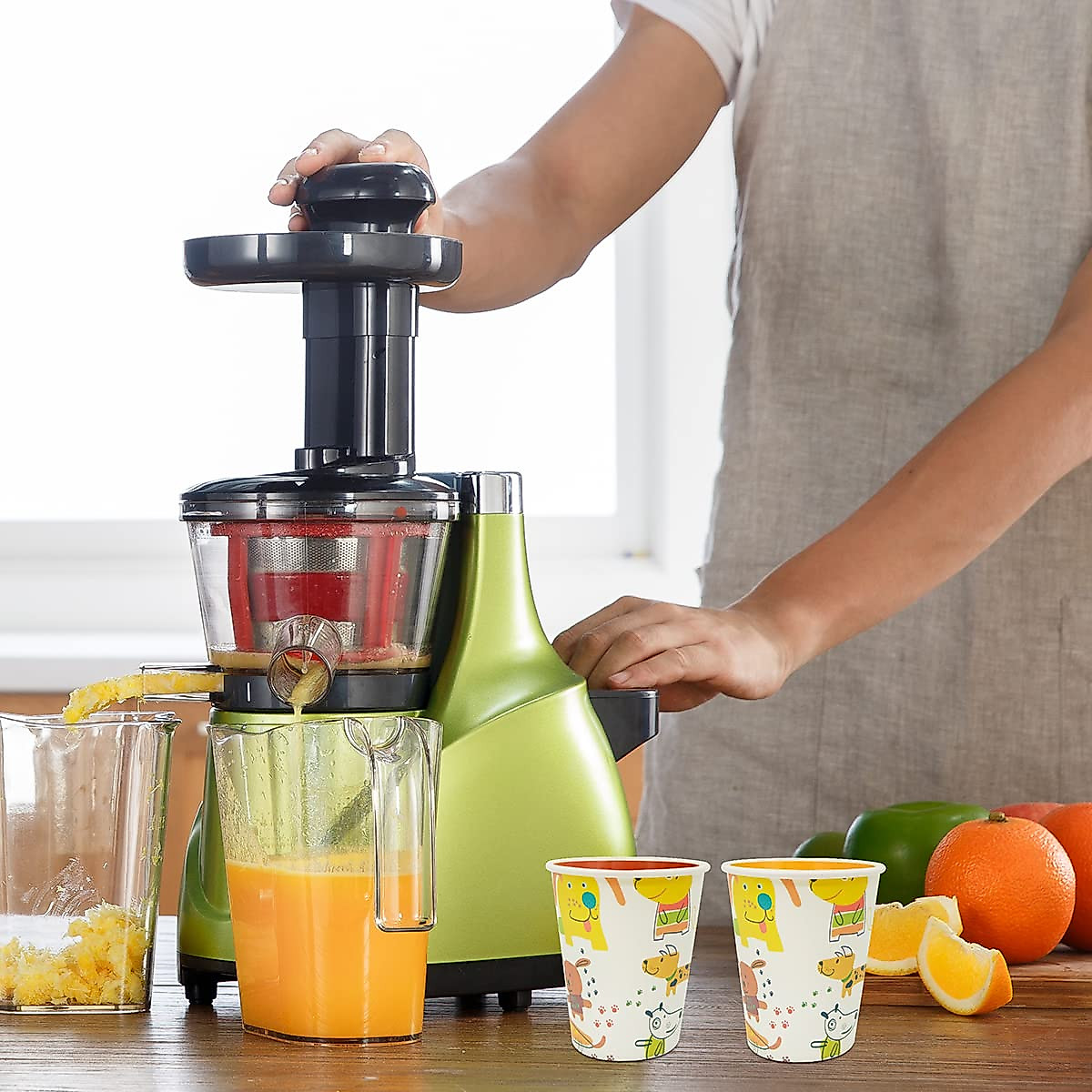 carnashow Colored Paper Cups Kids Disposable Cups Puppy Pattern Disposable Paper Cup Party Cups, 50 Pack - 9 oz.