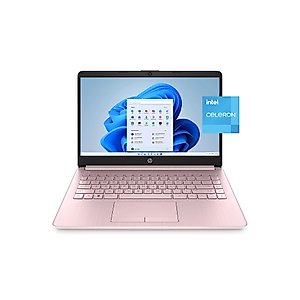 HP Stream 14" HD Laptop, Intel Celeron N4120, 4GB RAM, 64GB eMMC, Intel UHD Graphics, Thin & Portable, 4K Graphics, One Year of Microsoft 365, Windows 11 Home S Mode, Pink, 14-cf2112wm