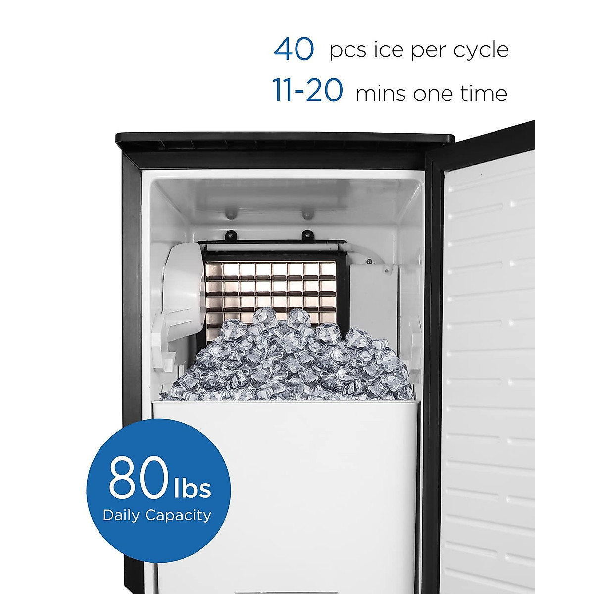 ADT Untercounter Built in Commercial ice Maker Machine freestanding Household Ice Cube Maker Machine 80lbs Daily