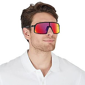 Oakley Men's OO9406 Sutro Rectangular Sunglasses, Matte Black/Prizm Road, 37 mm