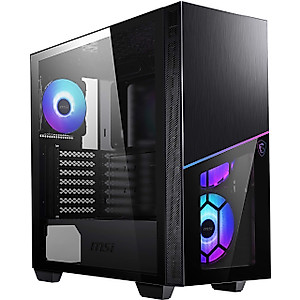 MSI MPG Series SEKIRA 100R, Premium Mid-Tower Gaming PC Case: Tempered Glass Side Panel, Liquid Cooling Support up to 360mm Radiator, Two-Tone Design