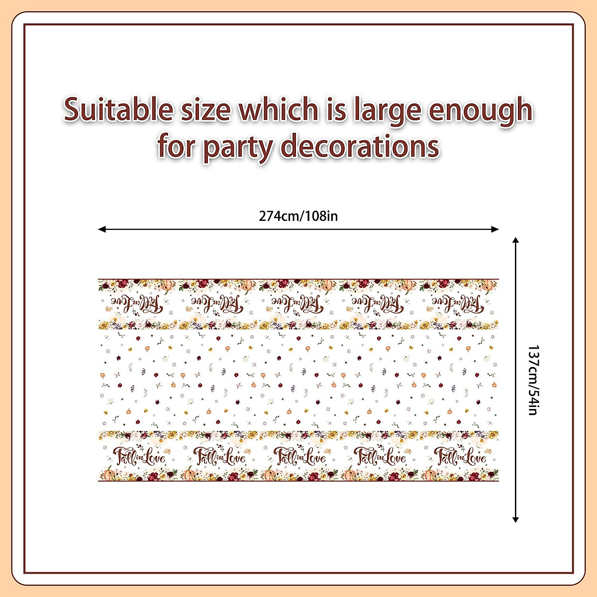 Fall in Love Bridal Shower Decorations Tableware 111pcs Romantic Theme Fall Wedding Decorations Set Include Plates,Napkins,Cups,Forks,Balloons,Waterproof Tablecloth and Banner for 20 Guests