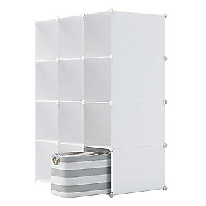 KOUSI Large Cube Storage - 14"x18" Depth Cube Organizer Cube Storage Shelves Cubby Organizing Closet Storage Organizer Cabinet Shelving Bookshelf Toy Organizer, White, 12 Cubes