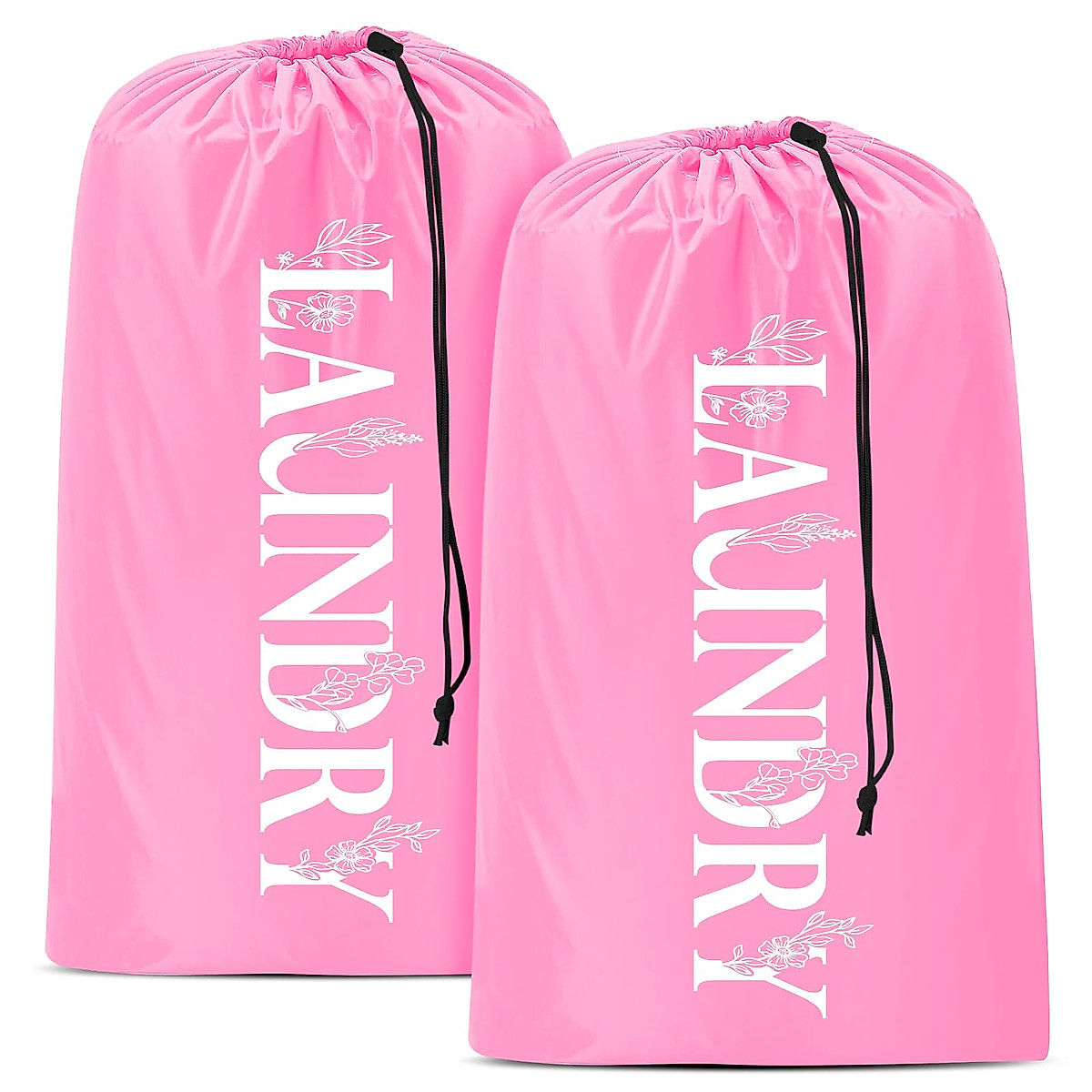 Sylfairy Laundry bags, 2 Pack Travel Laundry Bag for Dirty Clothes with Drawstring, Heavy Duty Laundry Bag for Traveling Camping, Easy Fit a Laundry Hamper or Basket Travel Essentials