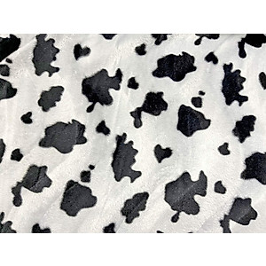 AMORNPHAN 58” Wide 100% Polyester Cow ฺHide Bull Ox Pattern Animal Print Short Pile Smooth Faux Fur Velboa S-Wave Fabric Craft Cloth Kid Sewing Crafting Decorative Pillow Covers for 1 Yard (Cow)