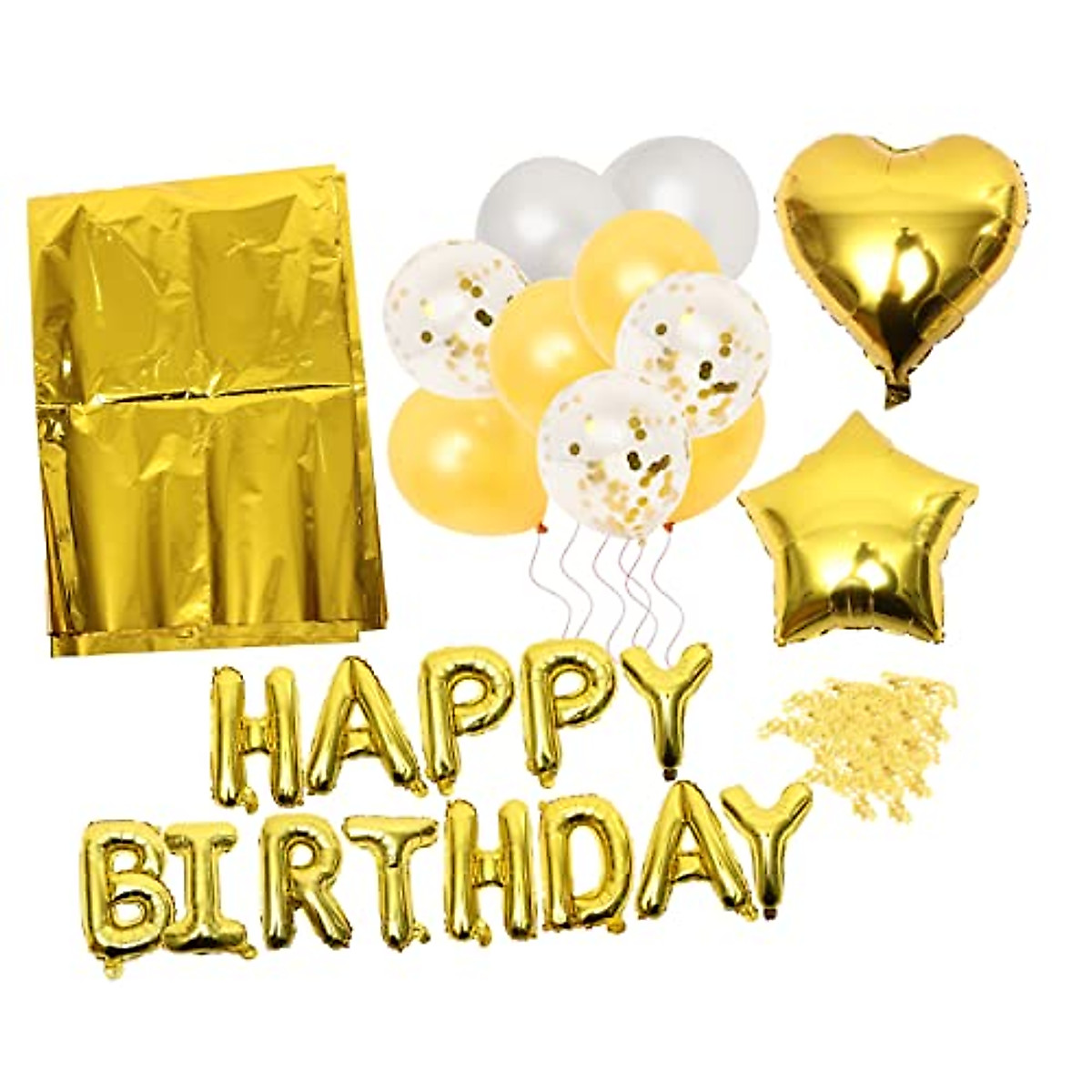 Totority 5 Sets balloon party decorations golden balloons baby balloons gold tablecloth birthday confetti balloons birthday latex balloons girl birthday party decorations birthday balloons