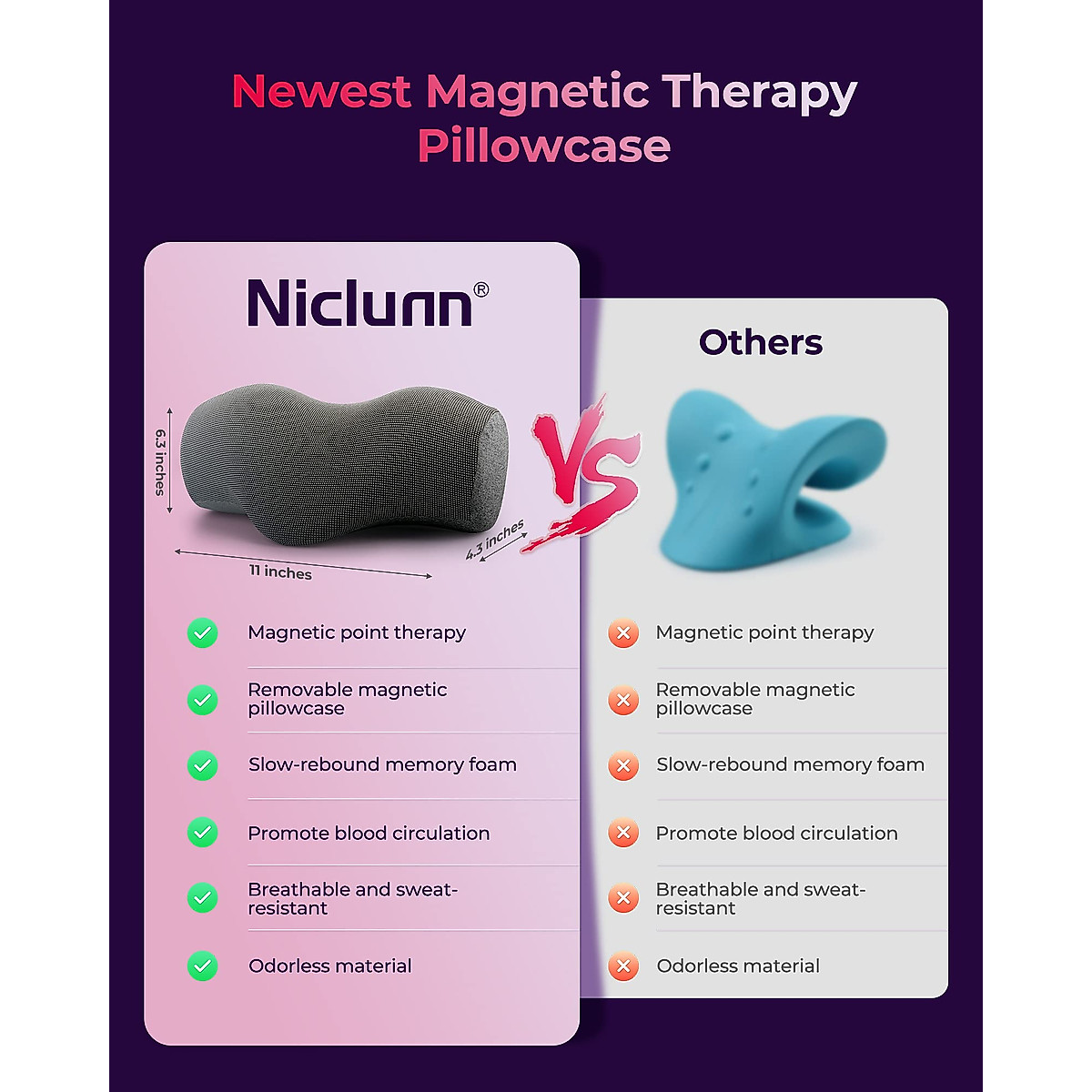 Neck Stretcher for Neck Pain Relief, Cervical Neck Traction Device with Magnetic Therapy Pillowcase, Neck Hump Corrector, Neck and Shoulder Relaxer for TMJ, Cervical Spine Alignment, Yellow