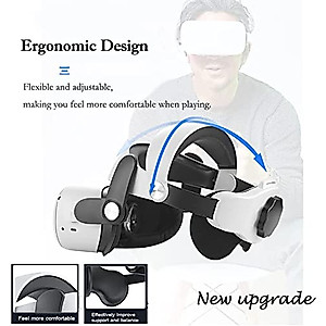 Oculus Quest 2 Head Strap, Replacement for Quest 2, Adjustable Head Strap Headband Enhanced Support and Comfort in VR, Suitable for Children and Adult(Headset Not Included)