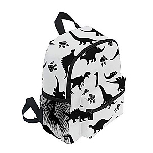 OREZIDinosaur CartoonToddler Bag with Removable Chest Clip Travel Bag Snack diapers Bag Preschool Backpack for Kids Little Boy Girls