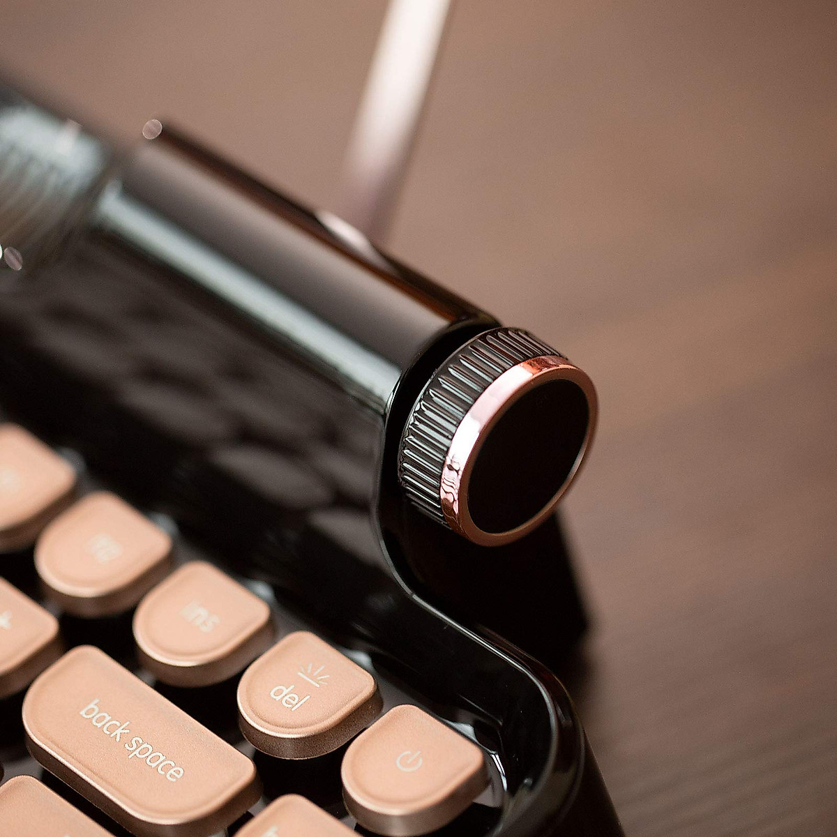 fotorkit Rymek Classic Typewriter Style Mechanical Keyboard USB Wired& Bluetooth Wireless Keyboard with Tablet Stand and RGB Dynamic Backlit Windows Mac iOS Android Supported-knewkey