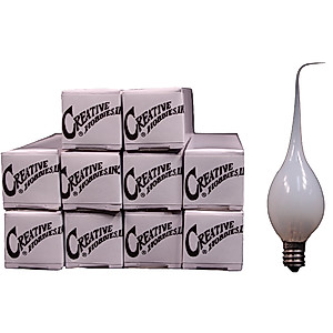 Creative Hobbies® Silicone Dipped, Country Style, Electric Candle Lamp Chandelier Light Bulbs, 7 Watt, Individually Boxed, Wholesale Pack of 10 Bulbs
