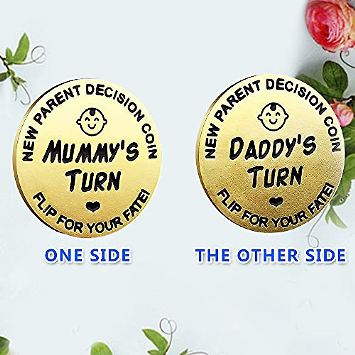 Neatbuddy Funny New Mom Gifts for Women,Pregnancy Gifts for First Time Moms,New Dad Gifts,New Baby Gift for New Parents to Be Birthday Gift (Gold)