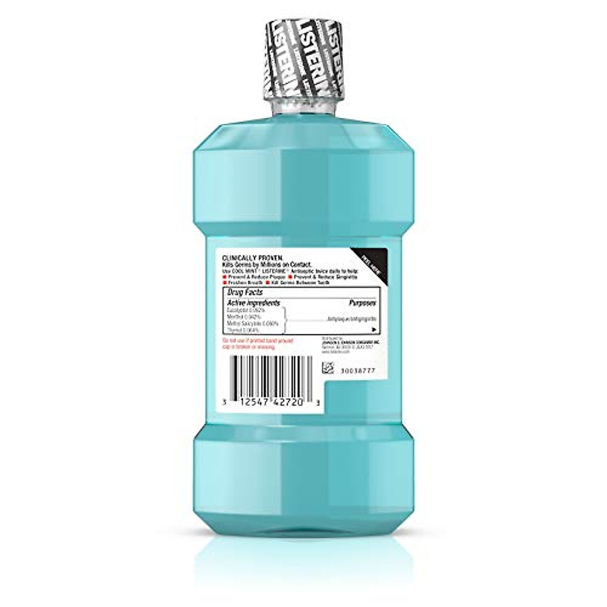 Listerine Cool Mint Antiseptic Mouthwash for Bad Breath, Plaque and Gingivitis, 250 ml