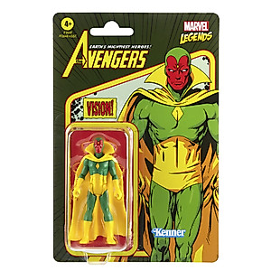 Marvel Hasbro Legends 3.75-inch Retro 375 Collection Vision Action Figure Toy, Yellow