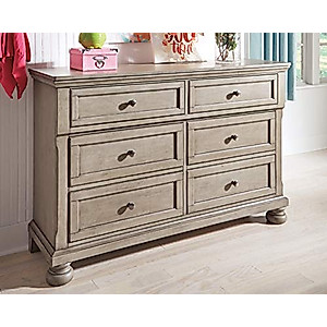 Signature Design by Ashley Lettner Traditional 6 Drawer Youth Dresser with Dovetail Construction, Light Gray