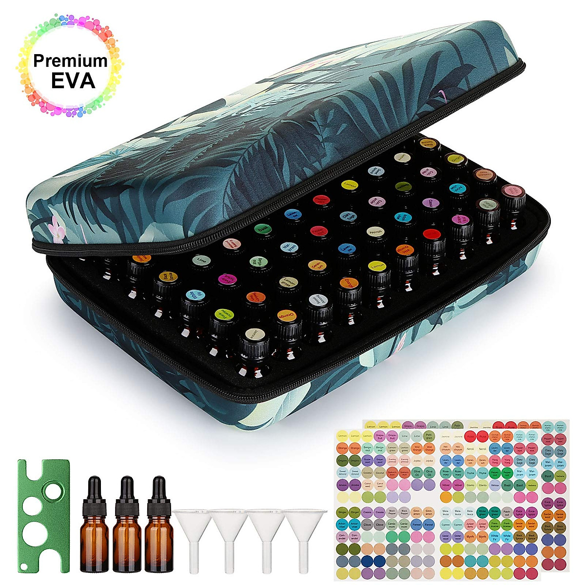 FITNATE Essential Oil Storage, 70 Bottles Essential Oil Case, Holding 5/10/15 ml Bottles