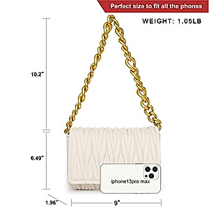 Montana West Small Shoulder Bag for Women Quilted Clutch Purses and handbags Chunky Chain Flap Satchel MWC-060BG