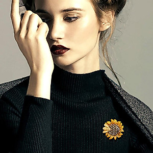 2 Pack Sunflower brooch pins for women Costume Jewelry Fashion Crystal Broches Vintage Jewelry Broche Pins