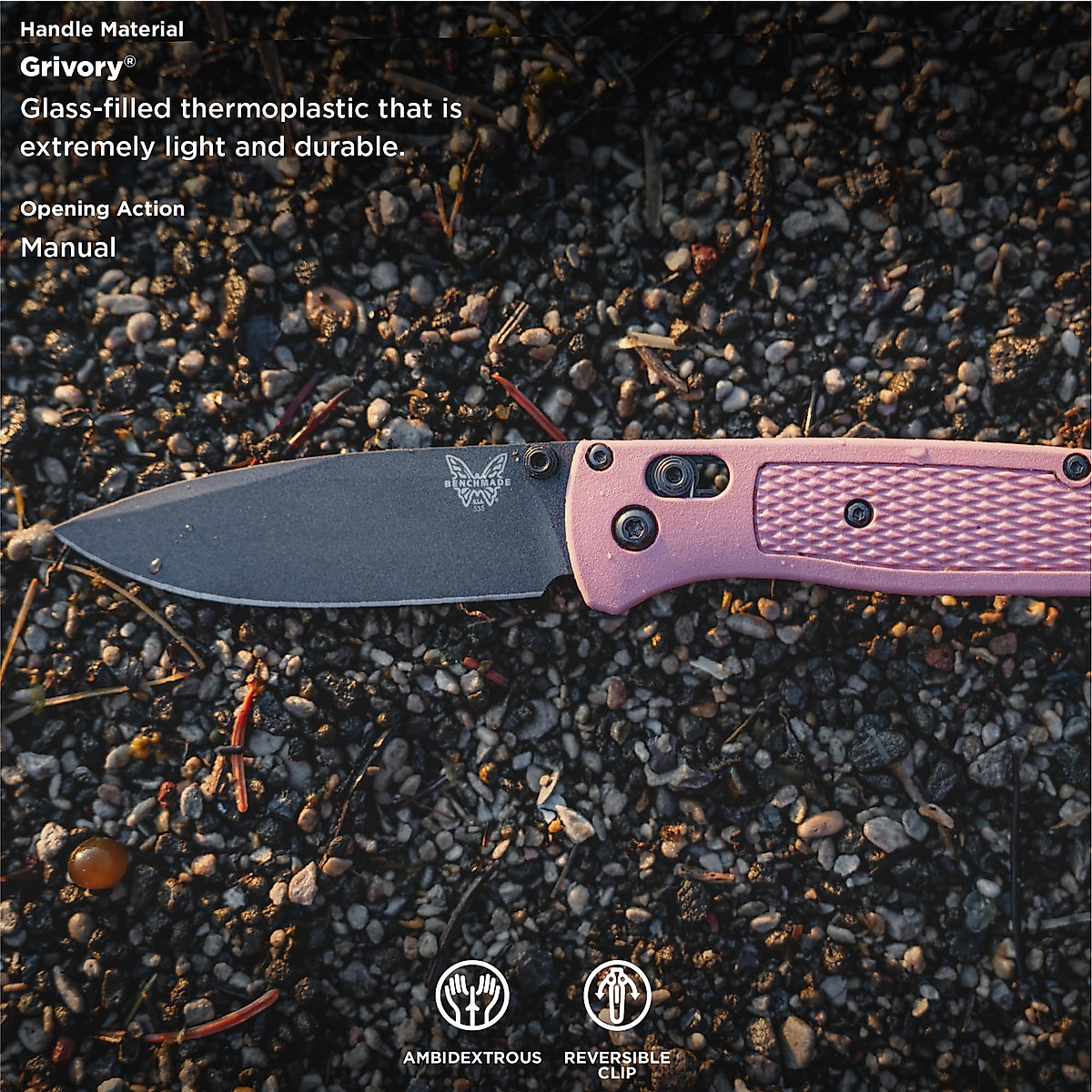 Benchmade - Bugout 535 EDC Knife with Alpine Glow Grivory Handle (535BK-06)