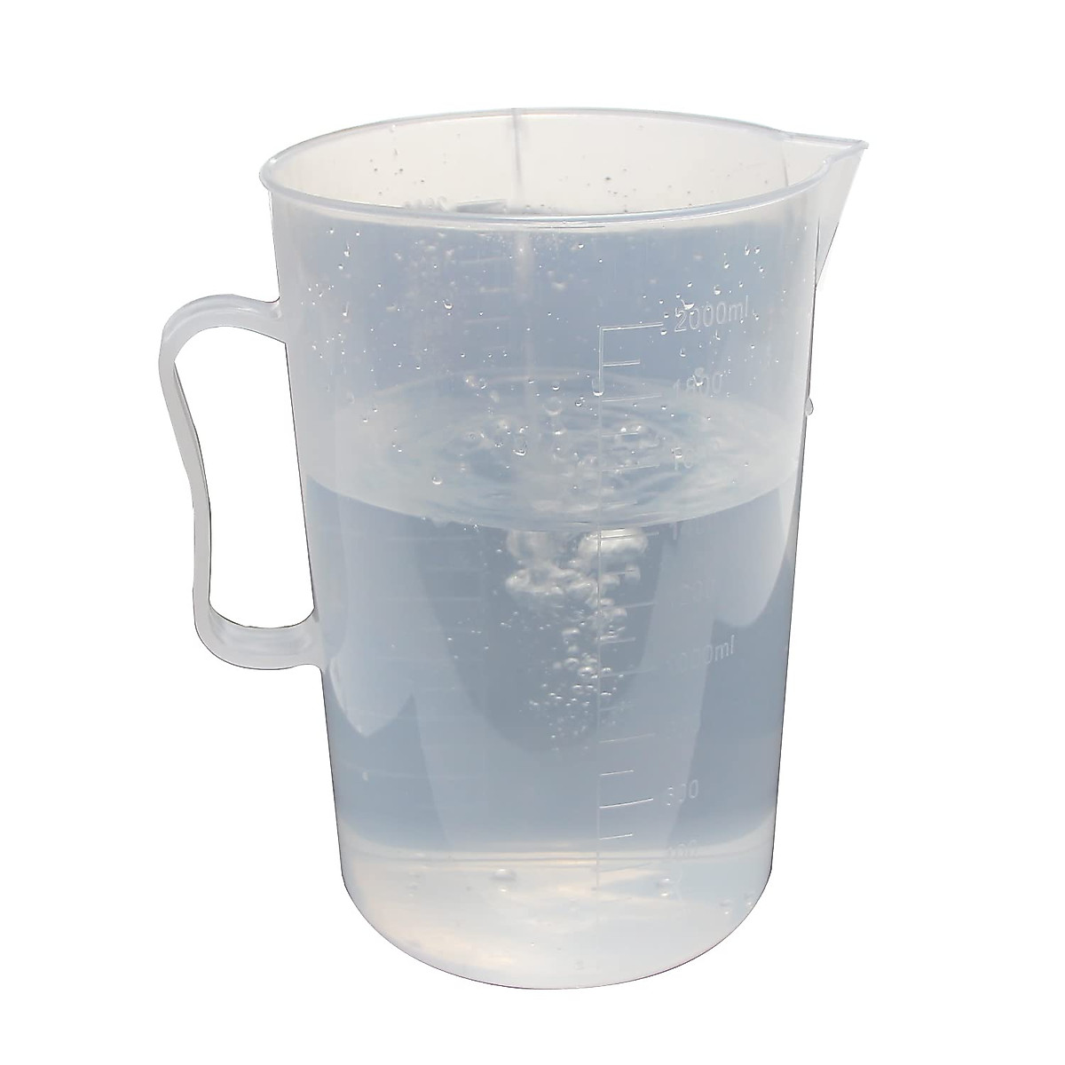 Othmro Measuring Cup 2000ml PP Plastic Graduated Beaker Transparent for Lab Kitchen Liquids 1pcs