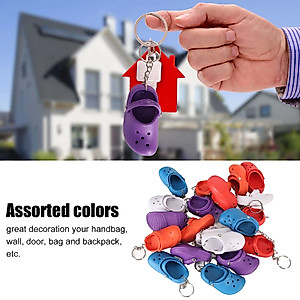 Pssopp 20Pcs Mini Croc Shoe Keychain Slipper Keychain Slipper Key Ring Cute for Backpacks Gifts Cute Shoes Keychain for Kids Boys Girls