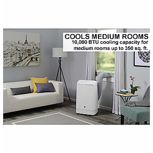 GE 3-in-1 Portable Smart Home Air Conditioner, Dehumidifier & Room Fan | 13,500 BTU | Easy Install Kit Included | Complete With Wifi & Auto-Evaporation Technology | Cools up to 550 Square Feet | 115V