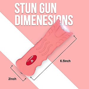 Avenger Defense Stun Gun for Self Defense with LED Flashlight Protection Device (ADS-80P)- (Baby Pink)