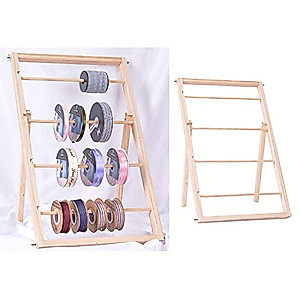DYNWAVE Wood Display Ribbon Holder Rack Storage Organiser Sewing Stand Organizer