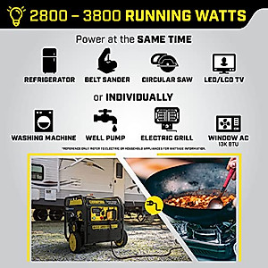 Champion Power Equipment 201185 4250-Watt Wireless Remote Start Open Frame Inverter Generator, CO Shield