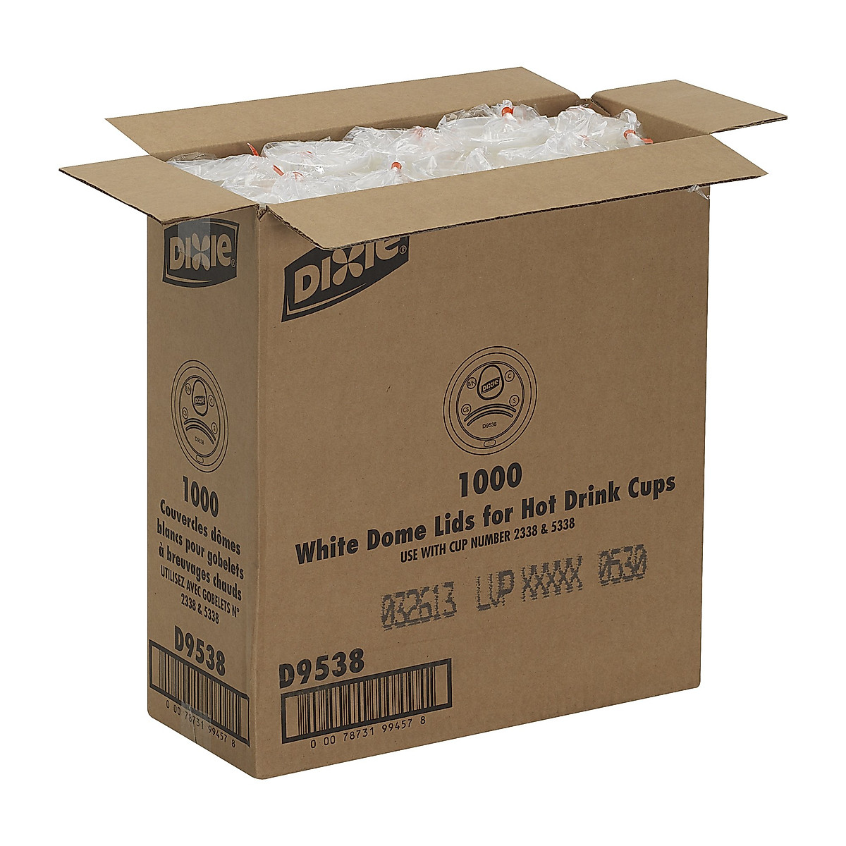Dixie 8 oz. Dome Hot Coffee Cup Lids by GP PRO Georgia Pacific White, D9538, 1,000 Count (100 Lids Per Sleeve, 10 Sleeves Per Case), Small