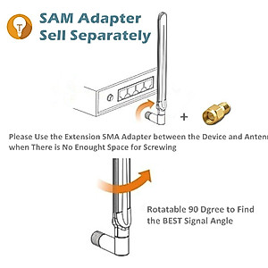 TECHTOO LTE Antenna 3G 4G Wide Band 5dbi 700-2600Mhz Omni Directional GSM WiFi Antenna with RP SMA Connector Compatible with Hotspot Router Spypoint Stealth Cam Tactacam Cuddeback Camera