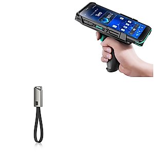 BoxWave Cable Compatible with Tera Android 11 Barcode Scanner (P600) - USB Type-C Keychain Charger, Key Ring USB Type-C to Type-A 8 in USB Cable - Jet Black