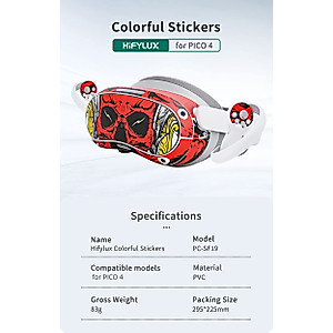 VR Headsets and Controllers Skins Stickers,PVC Sticker Protective Decal Accessories for PICO 4 (2)