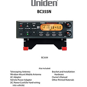 Uniden BC365CRS 500 Channel Clock/FM Radio Scanner with Weather Alert & BC355N 800 MHz 300-Channel Base/Mobile Scanner, Close Call RF Capture, Black