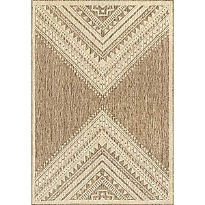 nuLOOM Landry Aztec Indoor/Outdoor Area Rug, 5' x 8', Beige