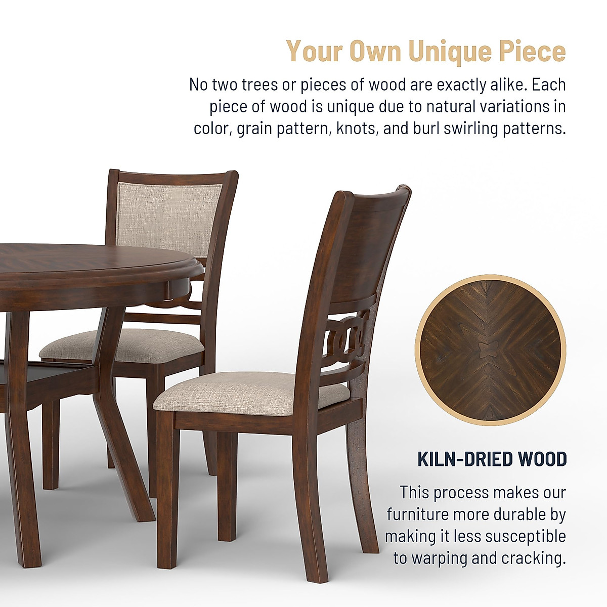 New Classic Furniture Gia 5-Piece Round Dining Set with 1 Dining Table and 4 Chairs, 47-Inch, Cherry