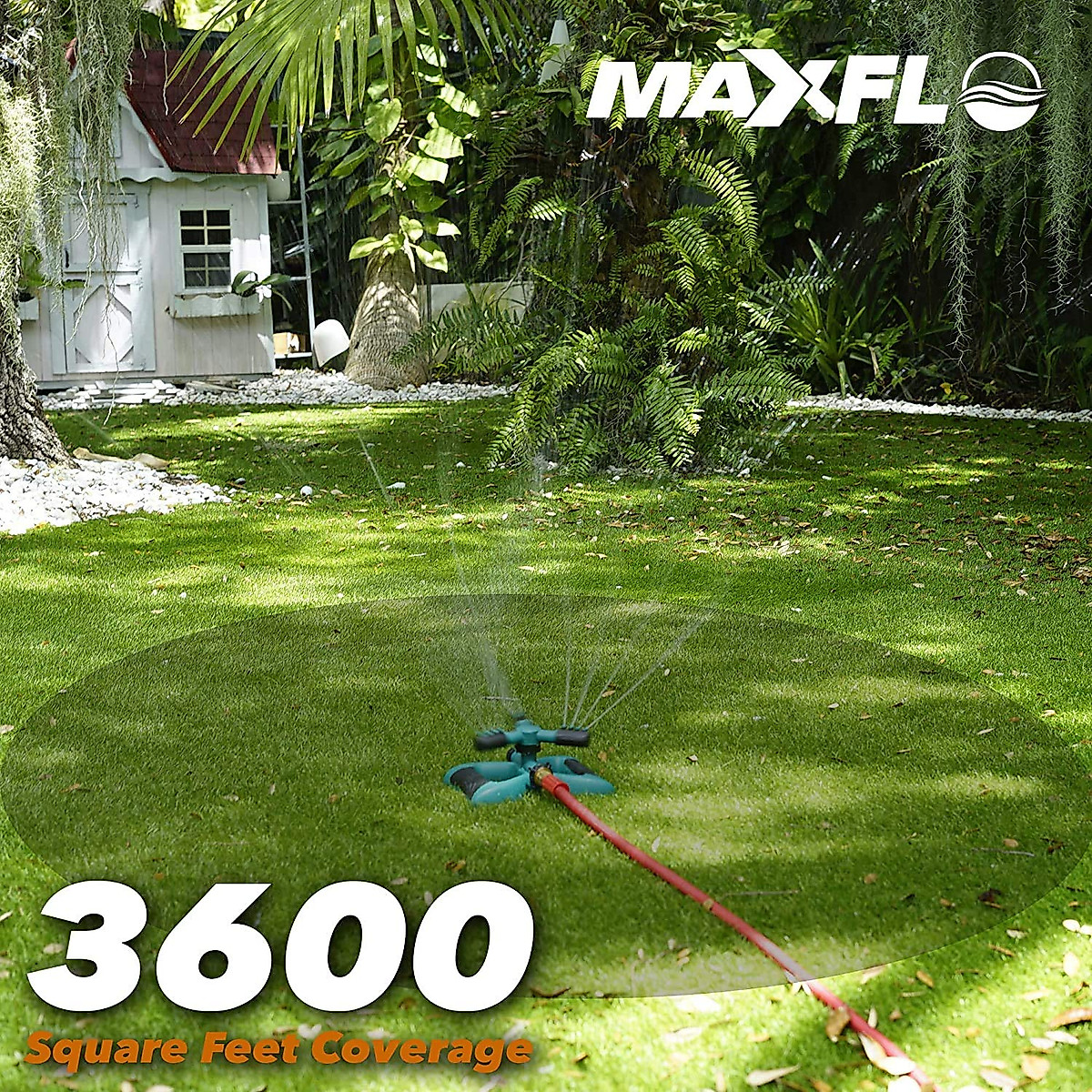 Sprinklers for Yard 2 Pack | Heavy Duty Water Sprinklers for Lawn | Garden Sprinkler for Yard 360 Degree Rotary Sprinkler Watering System | Large Coverage Area | Quick Leakproof Connection