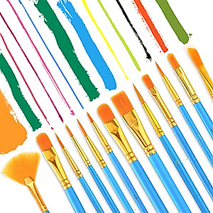 AROIC Painting Brush Set, 20 Packs /240 Pcs, Nylon Brush Head, Suitable for Oil and Watercolor, Perfect Suit of Art Painting, Best Present for Painting Enthusiasts.