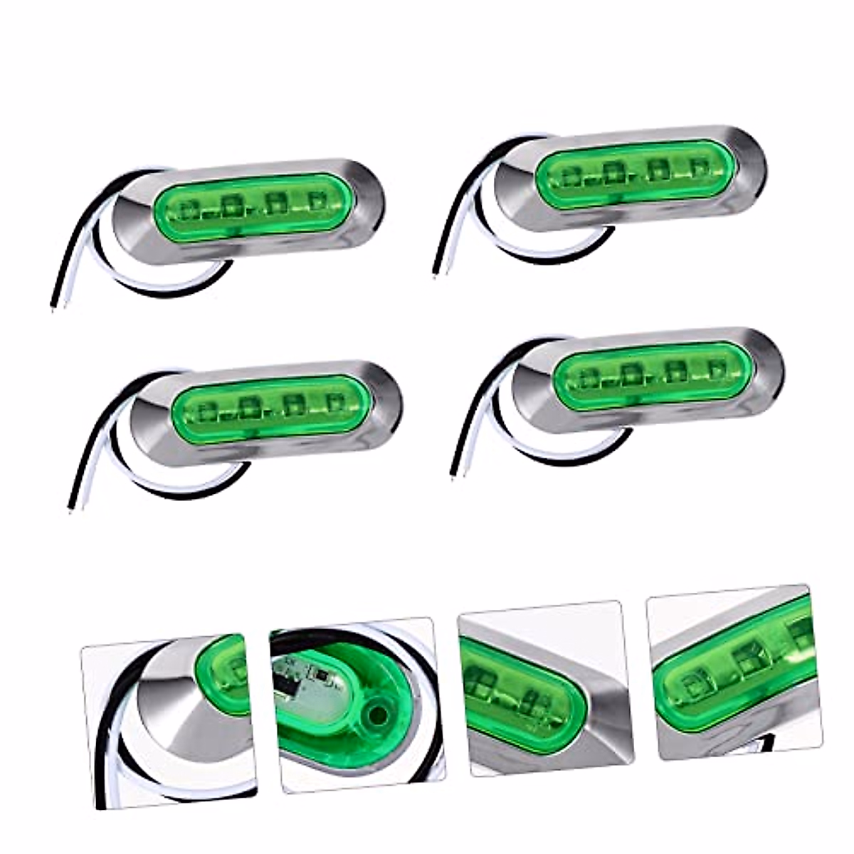 Milisten Lights 4pcs Boat Truck Light Directional Lamp Trailer Kit Signal Green Turn Signal Abs Warning Light Truck Side Light
