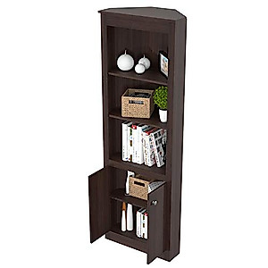 Inval Two Door Corner Bookshelf, Espresso