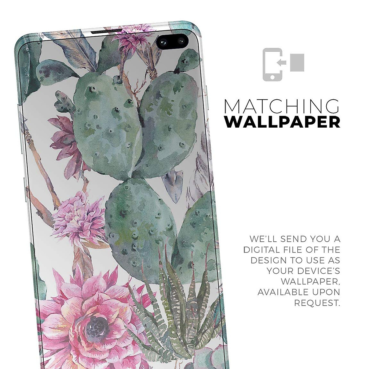 DesignSkinz Summer Watercolor Floral v2 Protective Vinyl Decal Wrap Skin Cover Compatible with The Samsung Galaxy S20 (Screen Trim & Back Glass Skin)