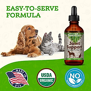 Animal Essentials Joint Support for Dogs & Cats- Joint Supplement, Liquid Joint Formula, Glucosamine, Organic Herbs, Veterinarian Recommended- 2 Fl Oz