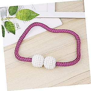 WATIIFUFU 2 Pcs Magnetic Curtain Ties Curtain Ties for Drapes Magnetic Drapery Ties Magnetic Drape tie Backs Outdoor Curtain Window Treatment Tiebacks Lace up Magnet Buckle Purple