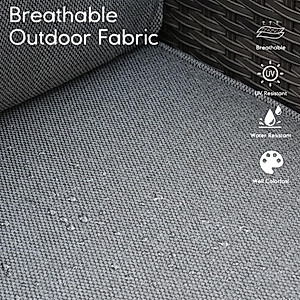 HOOOWOOO Patio Outdoor Conversation Set with Fire Pit Table,6 Piece Modern Outside Furniture with Swivel Rocking Chairs,PE Wicker Out Door Furniture Sofa Set(Dark Grey)