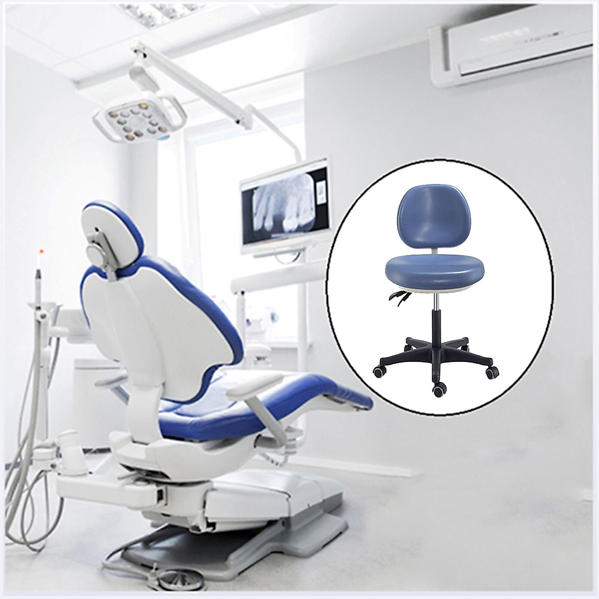 SFKLYU Adjustable Doctor Chair, Ergonomic Dental Medical Chair, Dental Assistant Stool PU Leather for Clinic Hospital Pharmacy Medical Beauty Lab,L
