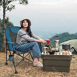 BACKYARD EXPRESSIONS PATIO · HOME · GARDEN , Metal, Blue/Grey Backyard Expressions Luxury Heated Portable Chair Camping, Sports and The Beach