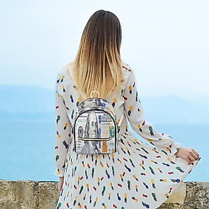 Backpack Purse for Women Money 100 Dollar Bill PU Leather Mini Backpack Small Fashion Casual Shoulder Bag Lightweight Waterproof Daypacks for Ladies Kids Teen Girl Travel Hiking