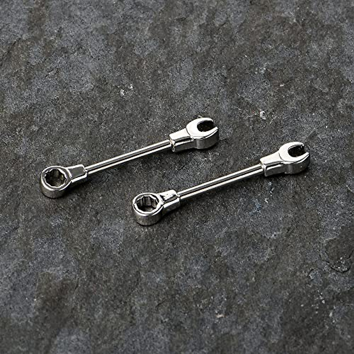 Body Candy Stainless Steel Combo Wrench Barbell Nipple Ring Set of 2 14 Gauge 13mm